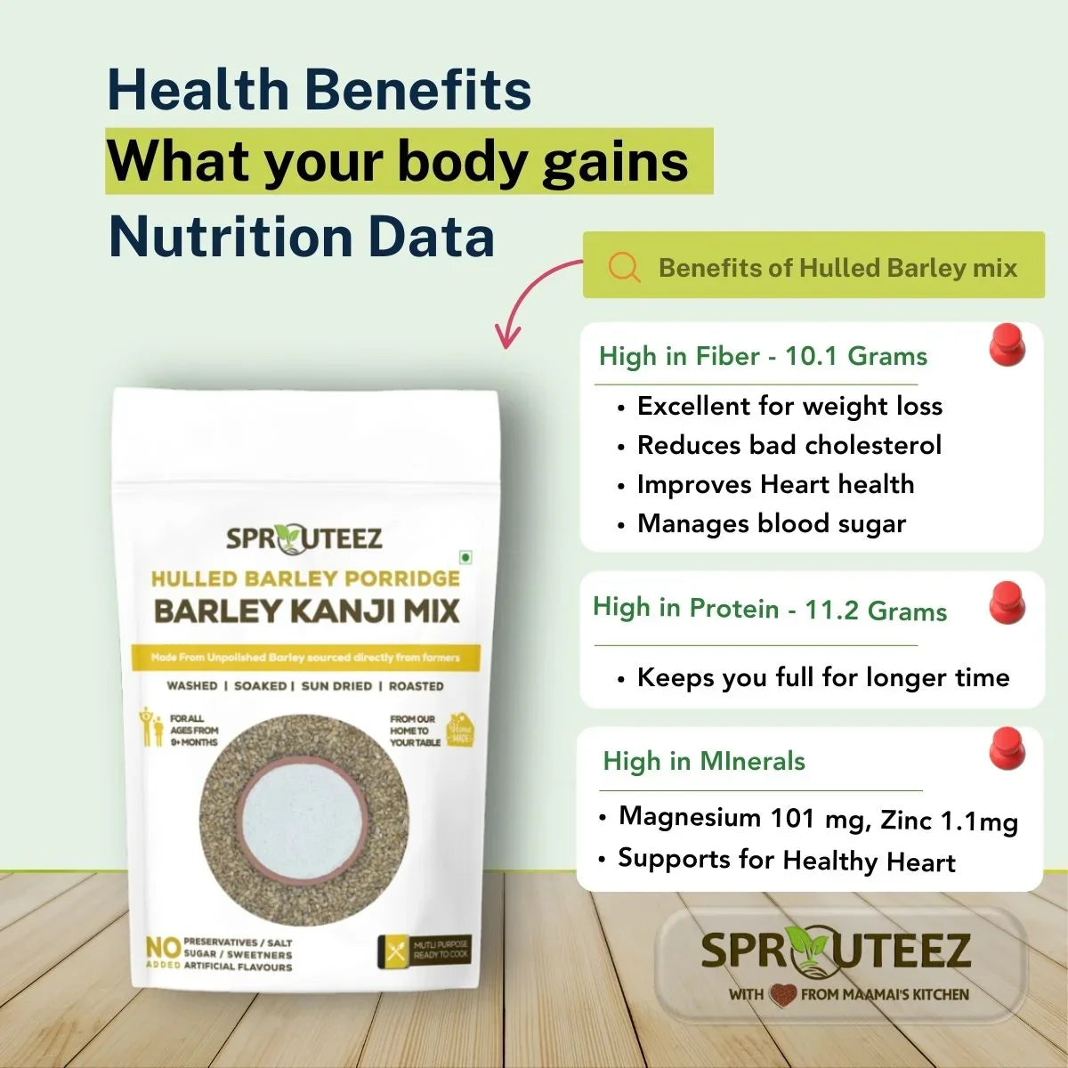 Barley porridge mix | Barley kanji for Weight loss | Hulled Barley ...