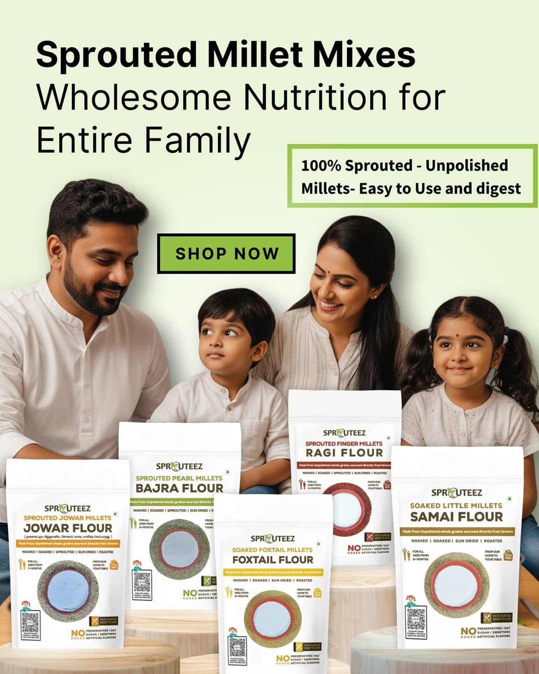 Sprouteez Store | Homemade Millet Super for Babies to Adults